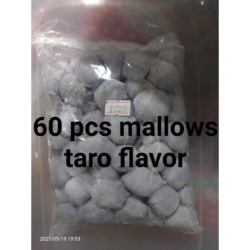 (small packging) 60 pcs. marshmallow vanilla choco filled, taro mango ...