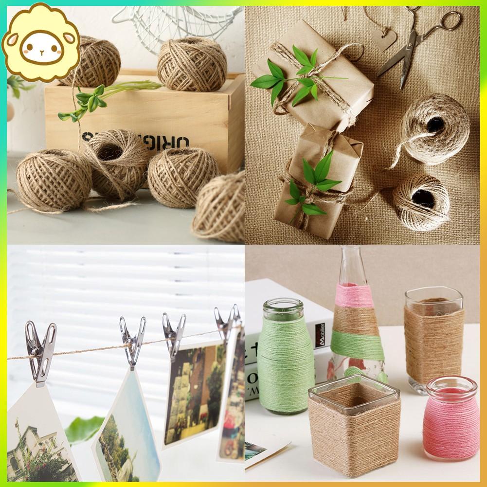 1Roll 50M Natural Burlap Hessian Jute Twine Cord Hemp Rope String 2mm ...