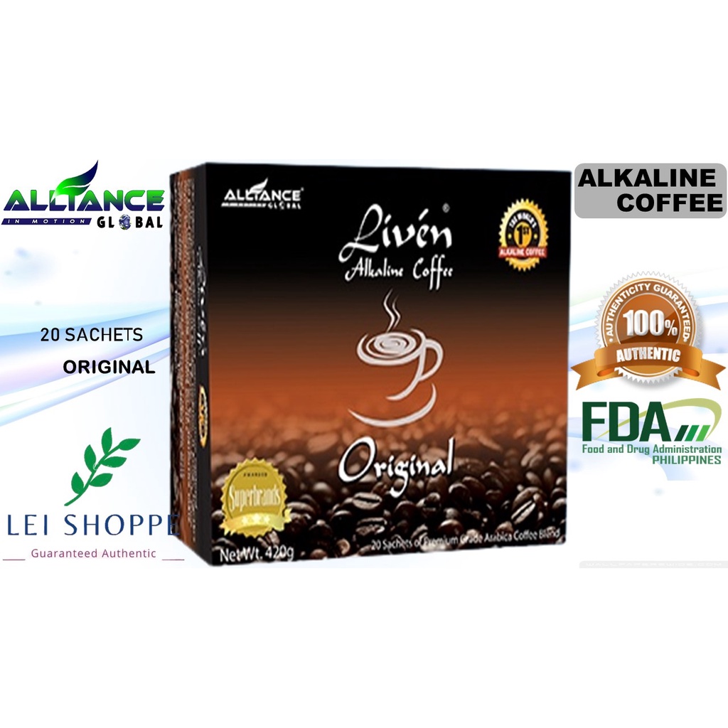 Liven ALKALINE COFFEE Original [Alliance Global] 20 Sachets of Premium ...