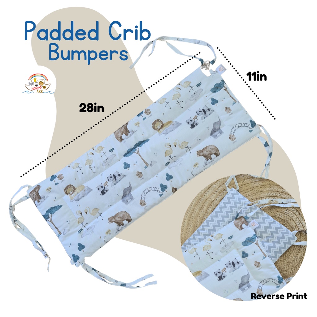 2in1 Padded Crib Bumper (1PIECE ONLY) Noah's Ark Ph | Shopee Philippines