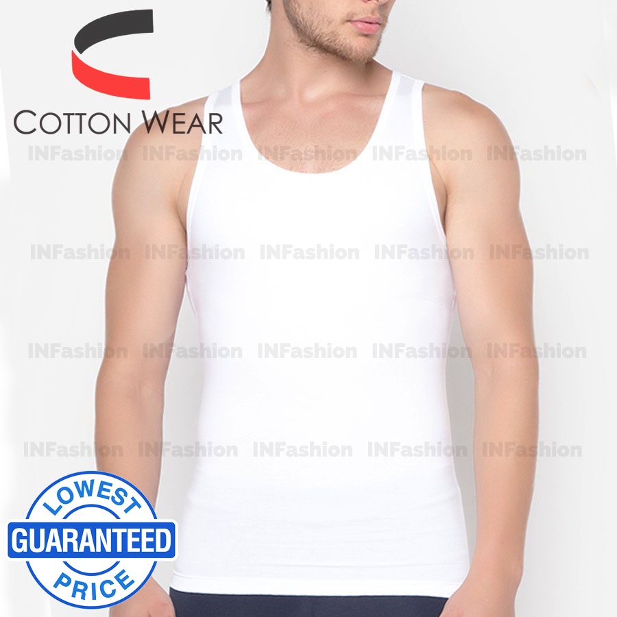 Sando Tank Top White for Adult Men Original Cotton Wear | Shopee ...