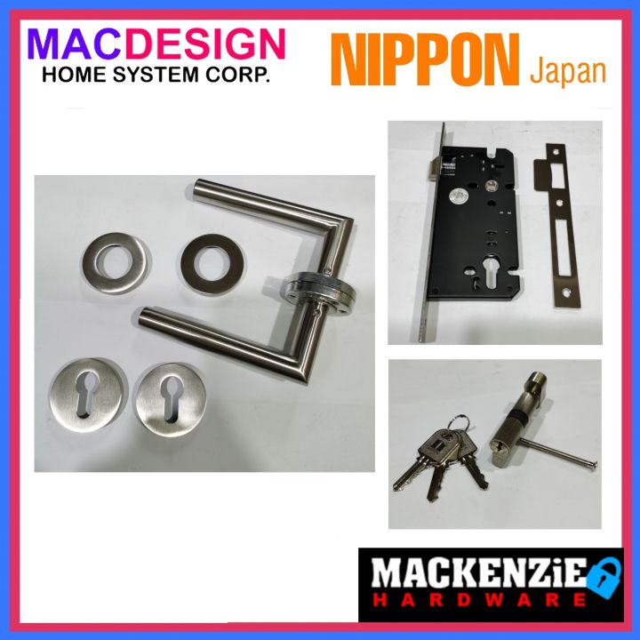 NIPPON MORTISE LEVER ENTRANCE LOCKSET TH104 SATIN STAINLESS LEVER ...