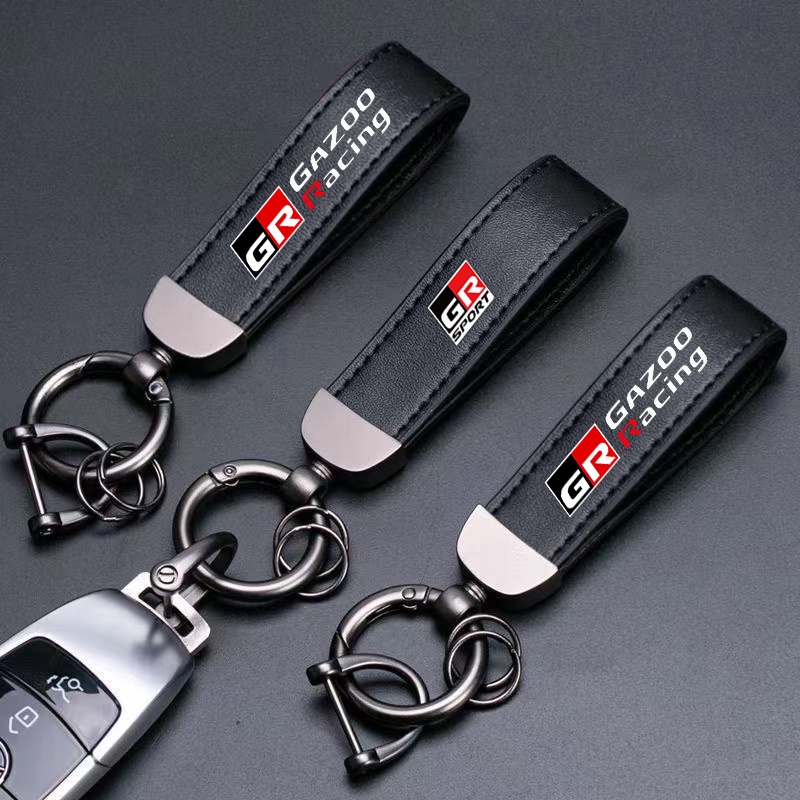 GR Sport Car Keychain Leather Key Chain Key Ring for Toyota VIos Yaris ...
