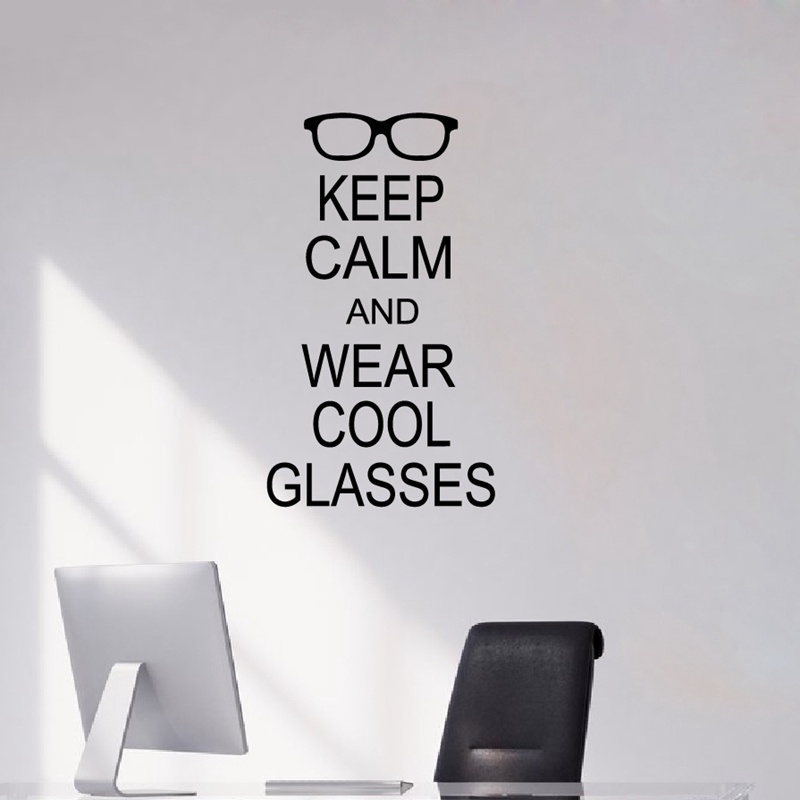 Wear Cool Glasses Eye Chart Eyeglasses Optical Spectacle Wall Sticker ...