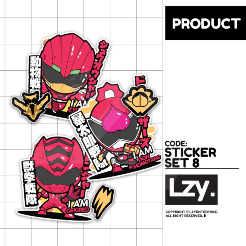 STICKER SET 8 SUPER SENTAI (ST-008) | Shopee Philippines