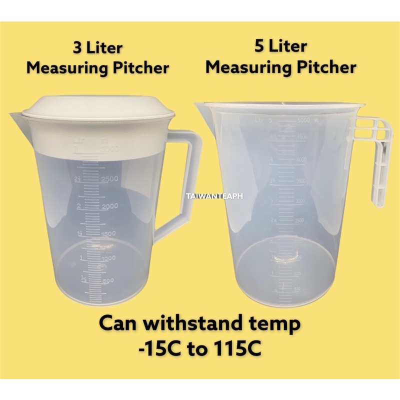 3 Liter Pitcher with Cover 5 Liter Measuring Pitcher for Milktea Baking ...