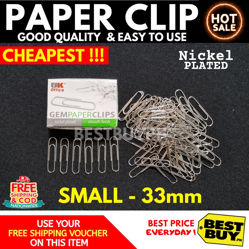 Paper Clip - Nickel Plated (SMALL 33mm) - CHEAPEST | Shopee Philippines