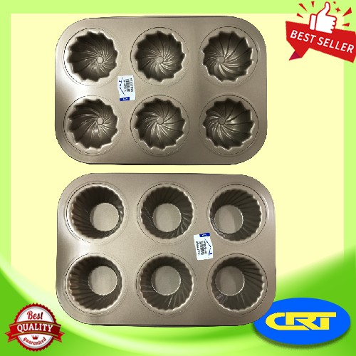 Non Stick muffin Mould / Cookie Cupcake / Bekas Roti Kek Acuan Pans 6 ...