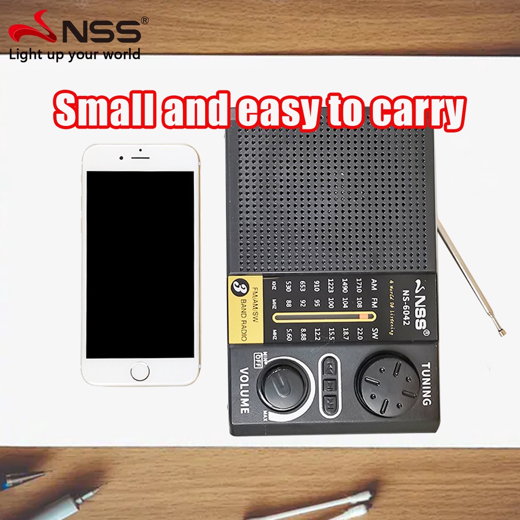 NSS Solar Radio Bluetooth Radio with 3 BAND FM/AM/SW USB/TF PLAYER NS ...