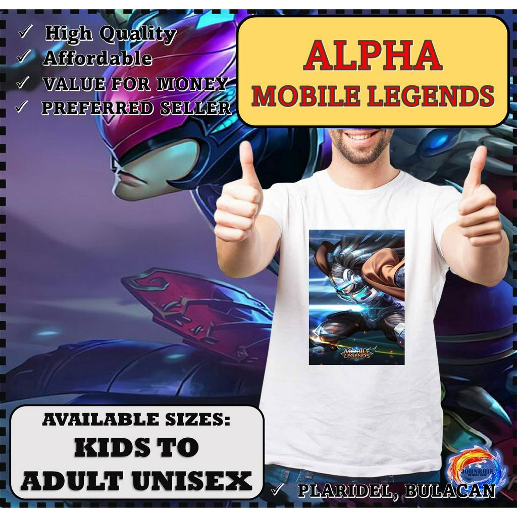 MOBILE LEGEND ALPHA ML Fighter ML Shirt Alpha Shirt Kids to Adults ...