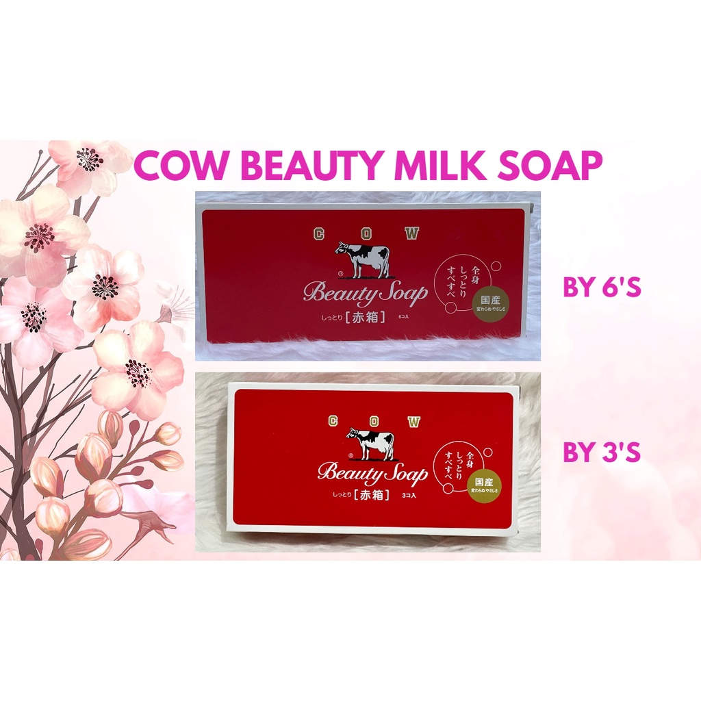 JAPAN COW BEAUTY MILK SOAP (RED) 3PCS PER BOX / 6PCS PER BOX | Shopee ...