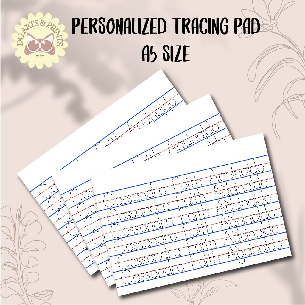 Tracing pad for Kids Personalized Name Cursive Non Cursive, Alphabet ...