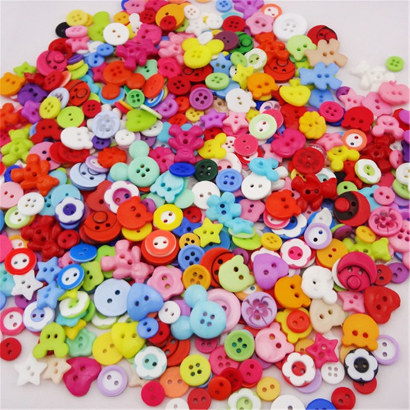 100pcs Lots mix Assort Plastic Buttons Scrapbooking Sewing Craft ...