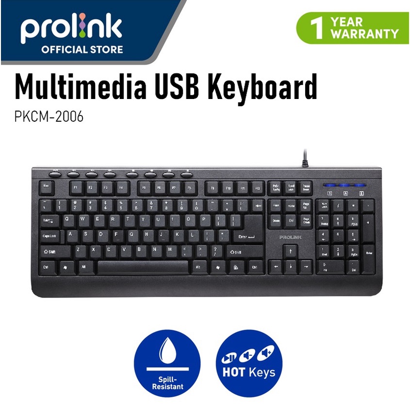 PROLiNK PKCM-2006 Keyboard with Multimedia Hot Keys For Laptop ...
