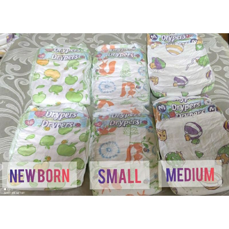 Drypers WeeWee Dry Magic Taped 50Pcs Made in MALAYSIA (New Born,Small ...
