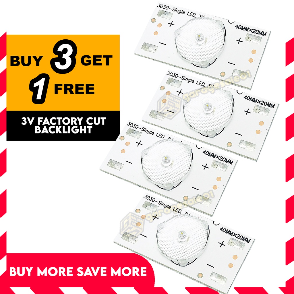 🟨[PROMO] Backlight Single Bead led Tv Backlight 3V Round Factory Cut ...