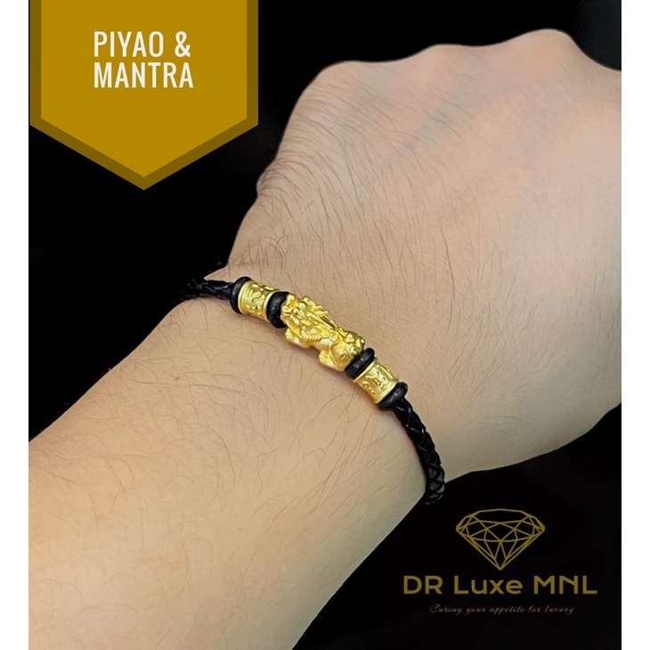 24K Pure & Pawnable HK Gold Piyao and Mantra in Leather Cord - Lucky ...
