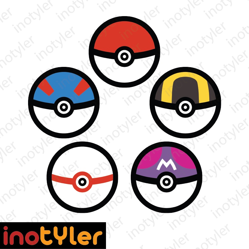Pokemon Pokeball Great Ball Ultra Ball Premier Ball Master Ball Set ...