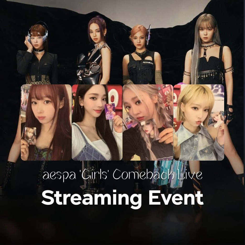 Kpop Aespa New Album Girls Live Streaming EVENT Photocard | Shopee ...