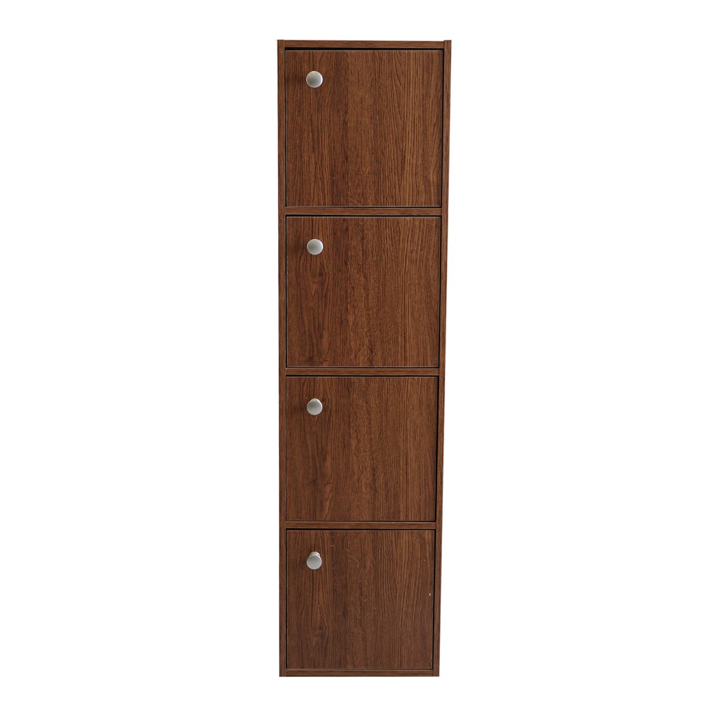 MAXI III WALNUT 4 TIER CABINET WITH DOOR | Shopee Philippines