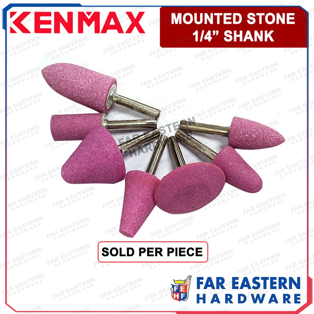 KENMAX Mounted Grinding Stone 1/4" for Die Grinder & Rotary Tool Shank ...