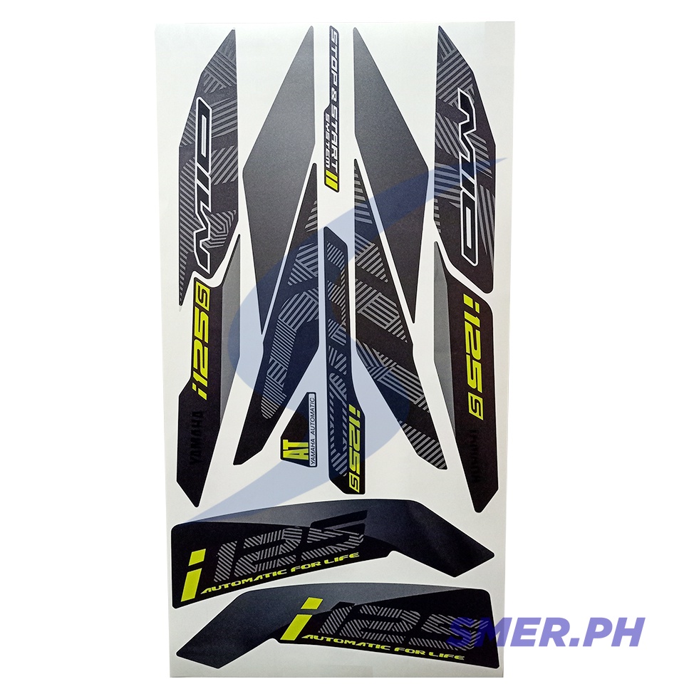Yamaha Mio i125s 2019 Black Reflectorize Motorcycl Decal High Quality ...