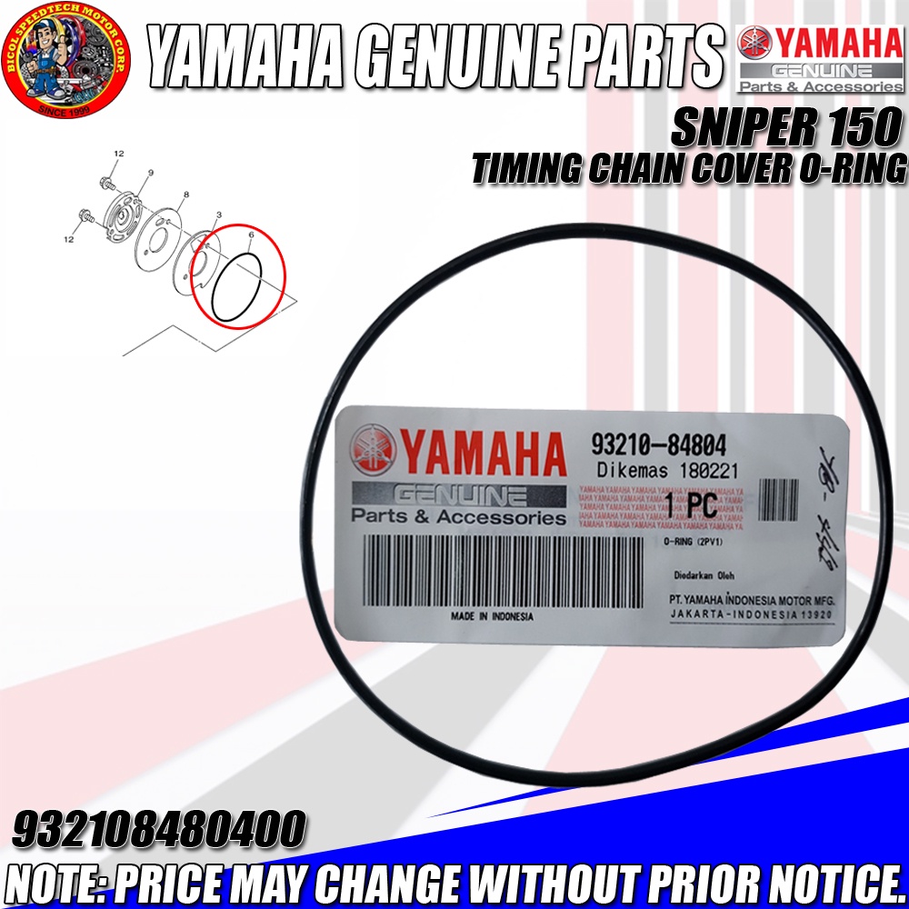 SNIPER 150 TIMING CHAIN COVER O-RING (YGP) (GENUINE: 93210-84804 ...