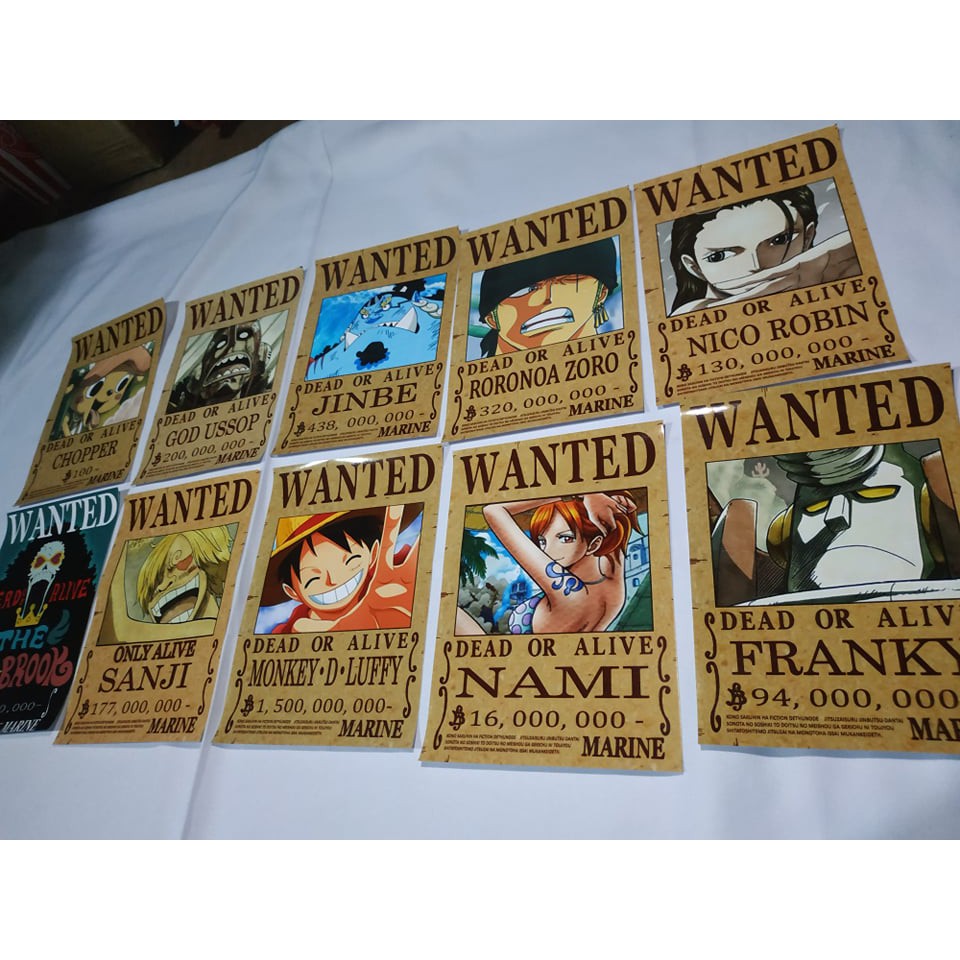 updated bounty SHP one piece wanted poster set of 10+freebies | Shopee ...