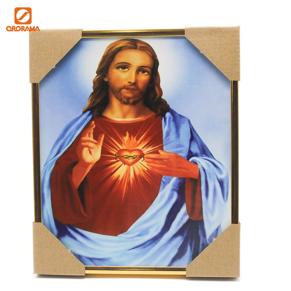 Religious Wall Frame Laminated Glossy Image With Coated Gold Border ...