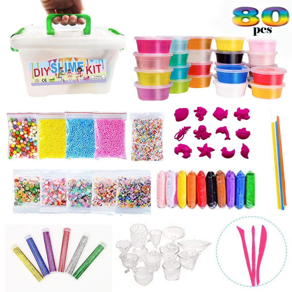 80pcs Slime Kit Supplies Handmade Slime Creations | Shopee Philippines