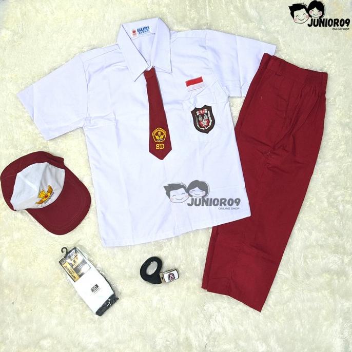 Complete Suit For Elementary School Uniforms Grade 1-6 + Hat | Shopee ...