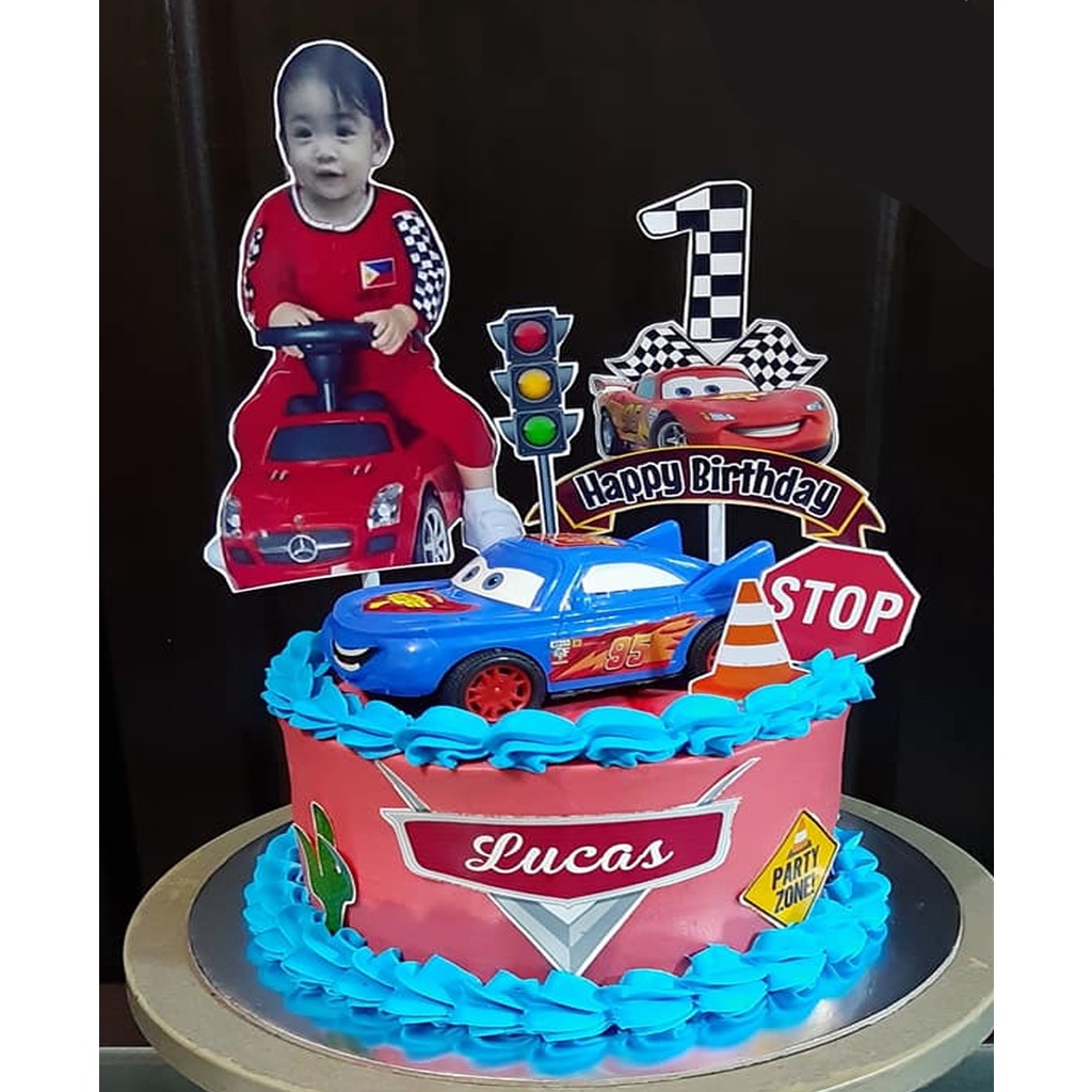 Mc Queen Cars theme Cake Topper Customized | Shopee Philippines