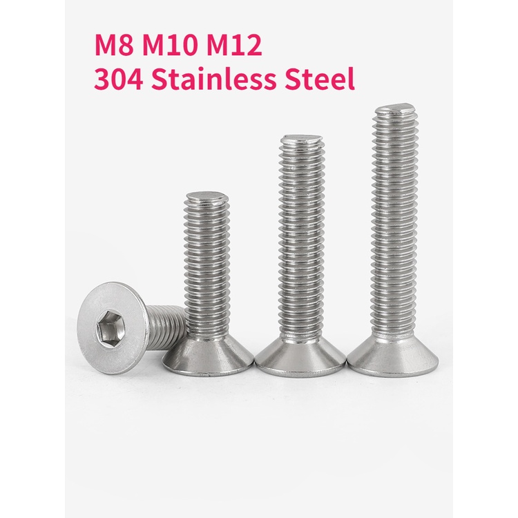 M8 M10 M12 304 Stainless Steel Countersunk Head Hex Hexagonal Socket ...