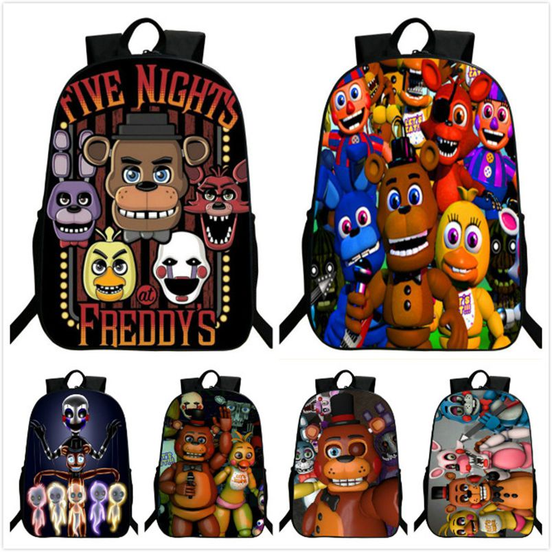 Five Nights At Freddy's Backpack Freddy Chica Foxy Bonnie FNAF Shoulder ...