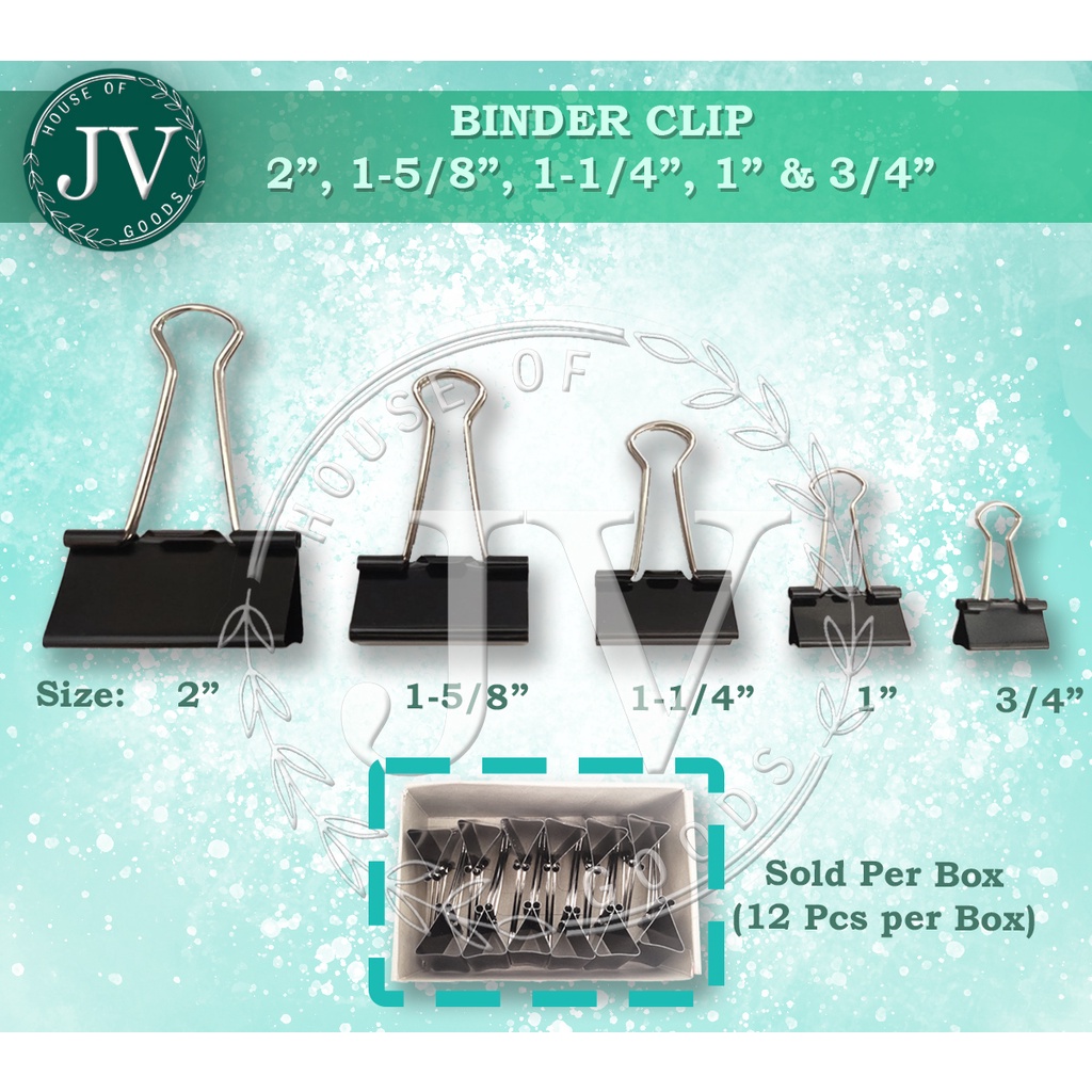 Binder Clip 1 Dozen (12 pcs) | Shopee Philippines