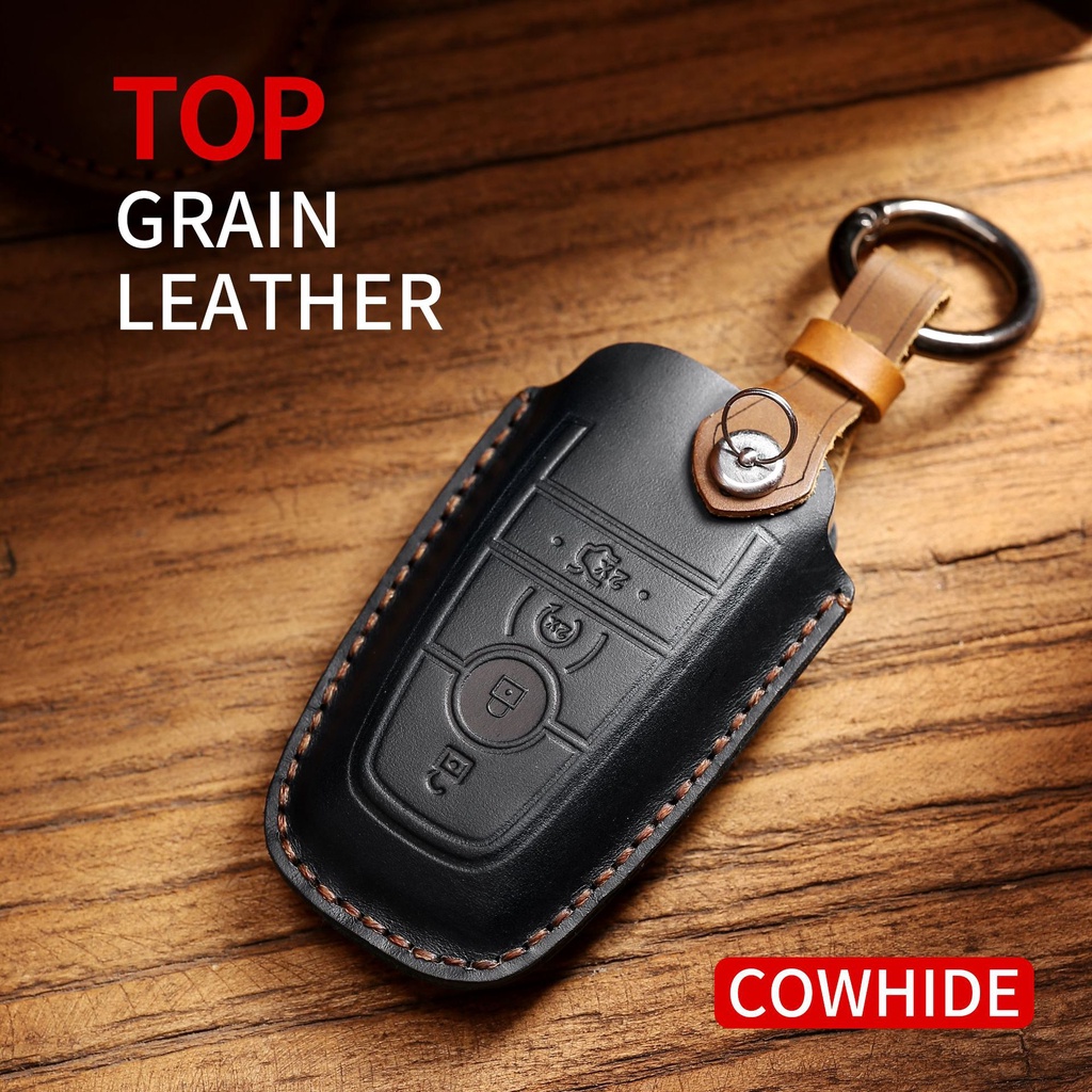 Luxury Genuine Leather Cowhide Car Key Case Cover Fob ProtectorRemote ...