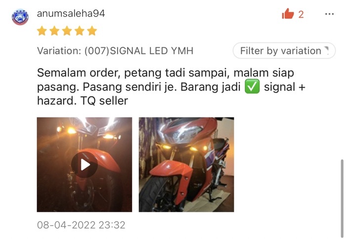 UNIVERSAL SIGNAL LIGHT LED YAMAHA HONDA RSX150 RS150 RS150R R25 R15 MT15 MT25 R15M CBR150R ...