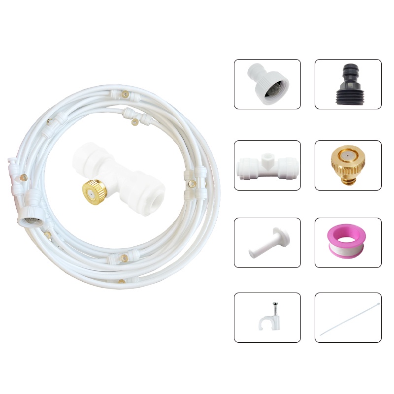White Misting Kit Low Pressure Outdoor Garden Water Sprayer Patio ...
