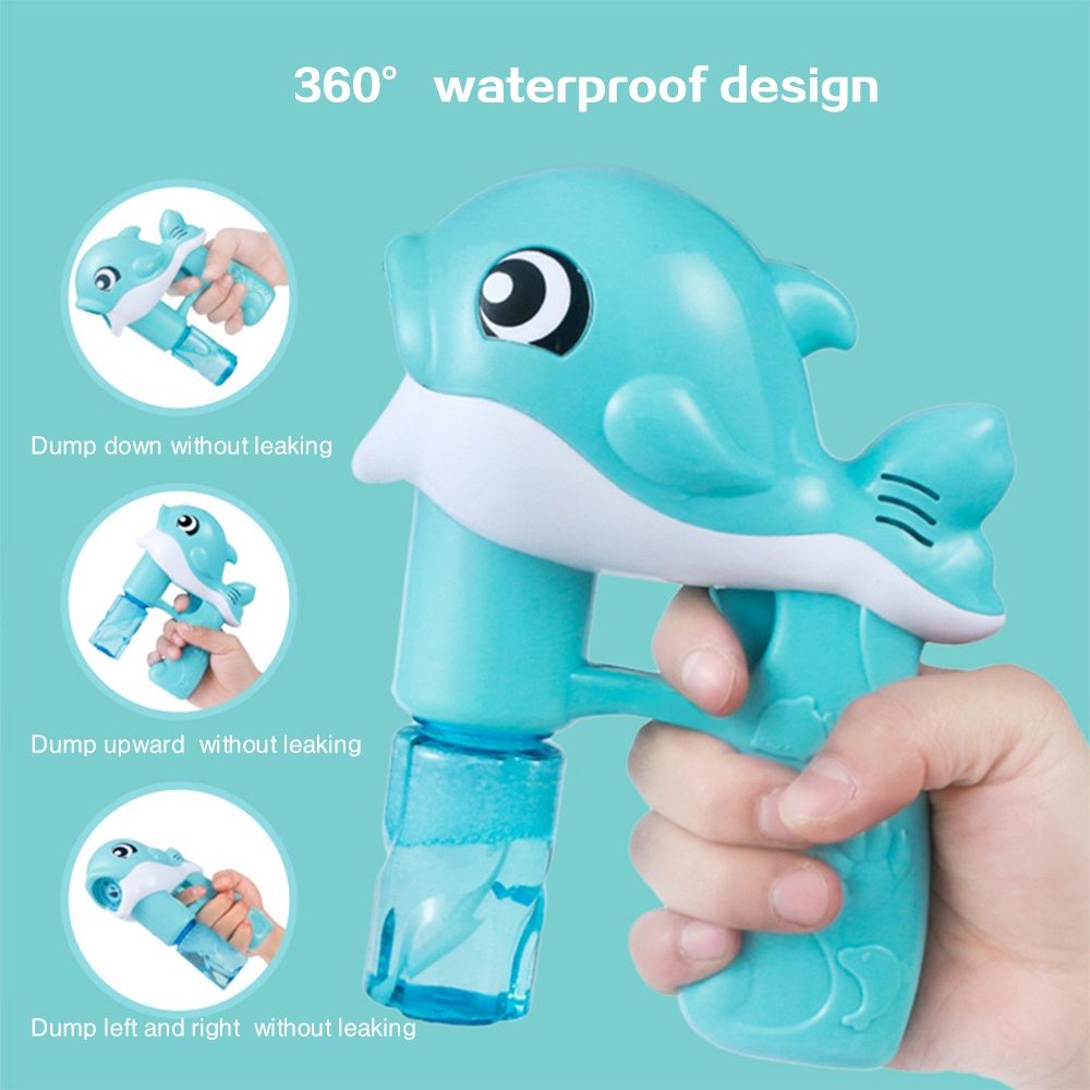 Fully Automatic Dolphin Bubble Gun For Children（Free gifts:2 * Bubble ...