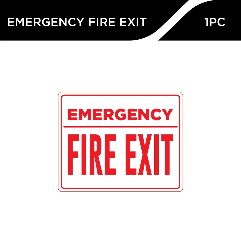 Dsign Emergency Fire Exit 8x10" Signage Sticker, Warning Sign, Wall ...
