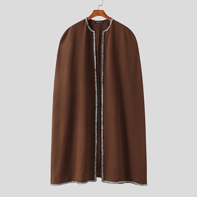 INCERUN Mens Vintage Shawl Poncho Cloaks Cape Loose Long Outerwear ...