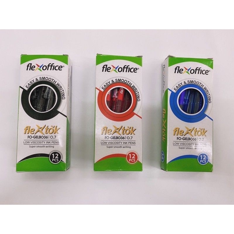 (12pcs) FLEX OFFICE FLEX STICK PEN BALLPEN,FLEX TOK,CLICK STLYE ...