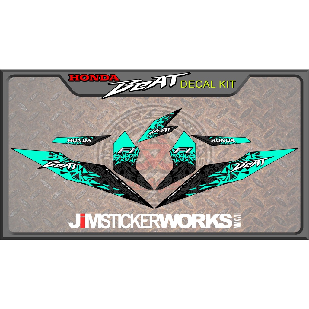 HONDA BEAT STOCK SIZE DECALS NEW DESIGN(FULLY LAMINATED) | Shopee ...