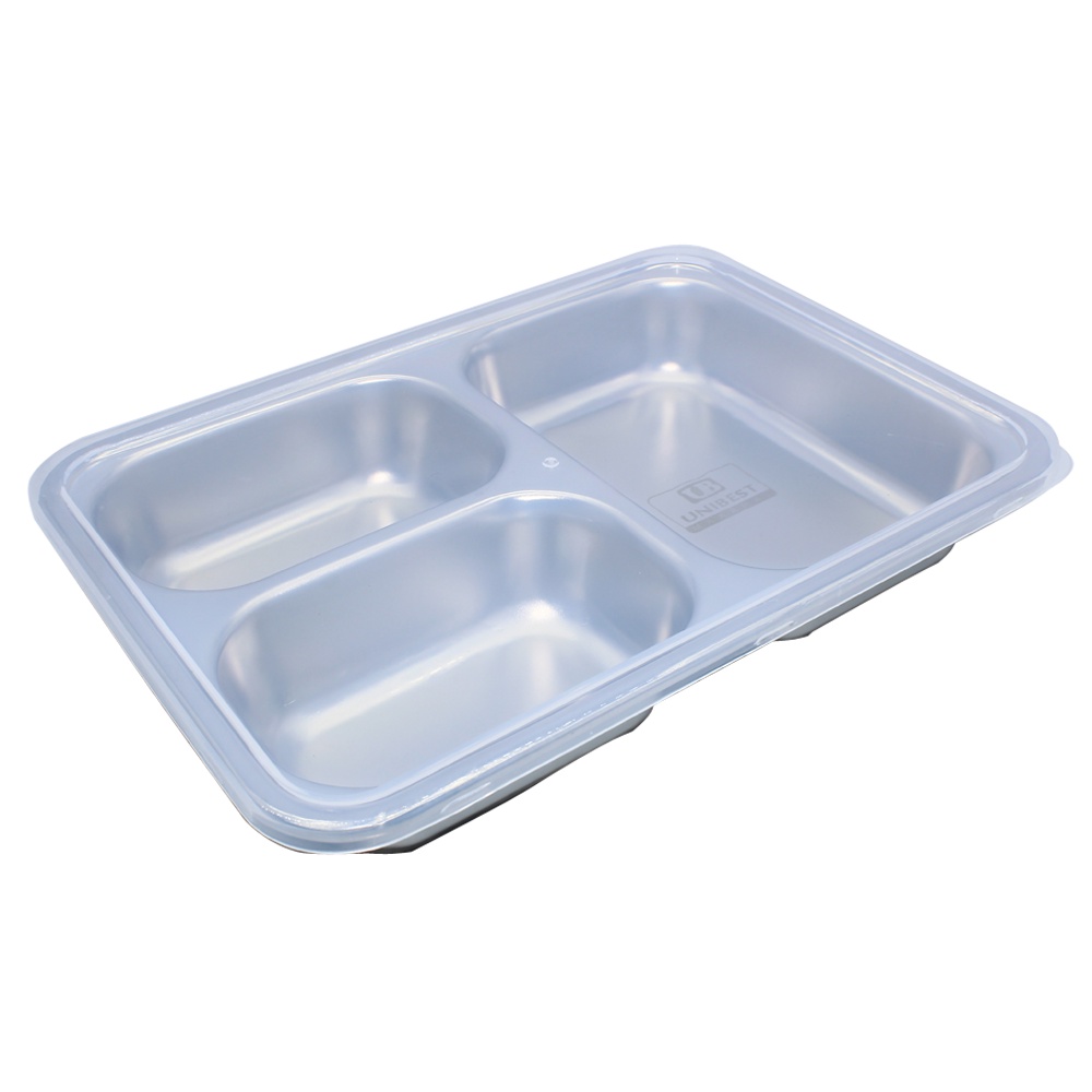 Unibest Stainless Steel Food Tray Bento with Transparent Lid | Shopee ...