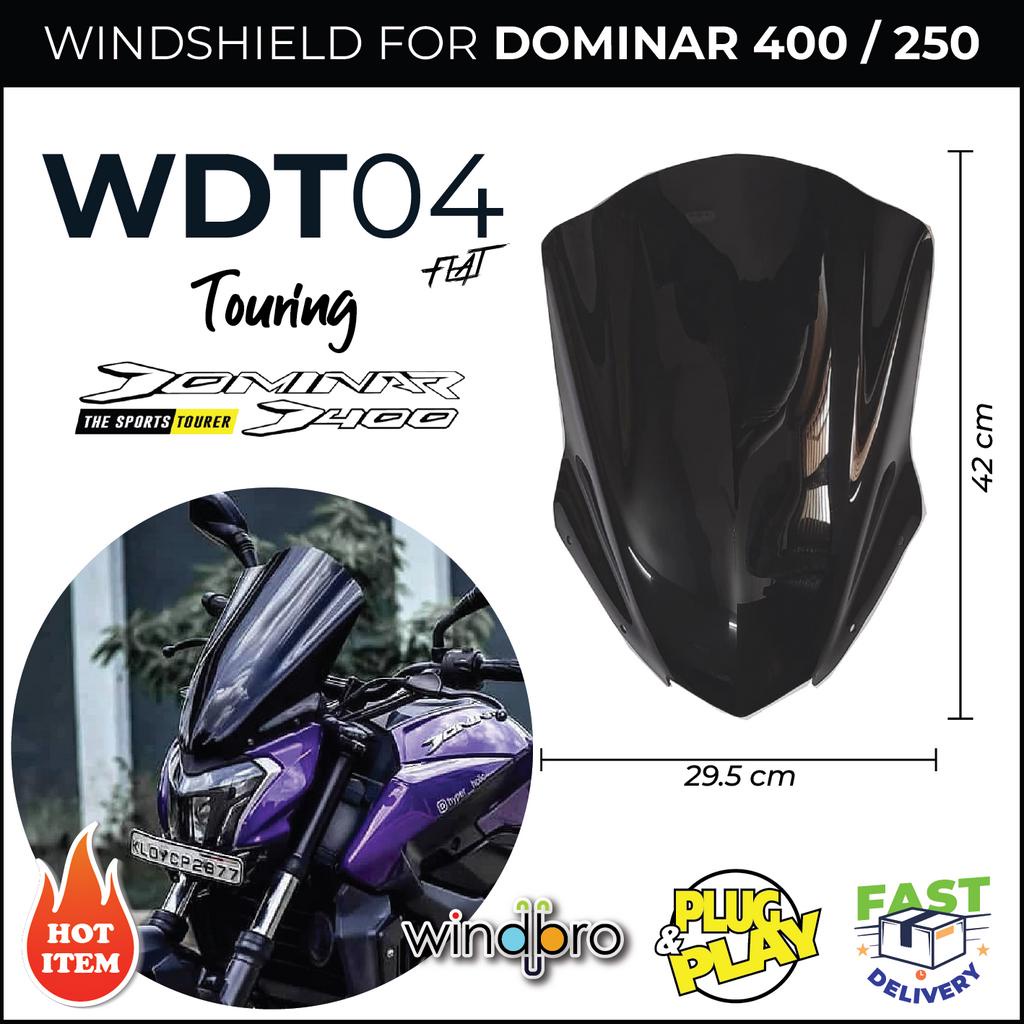 WDT04 - Windshield Dominar 400 / 250 Touring Flat Visor (All Model ...