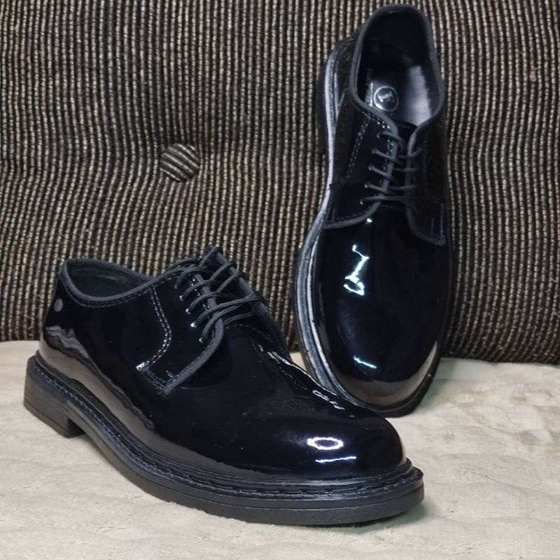 PJV Marikina Made Leather Men's Charol Shoes (Flat Sole) | Shopee ...