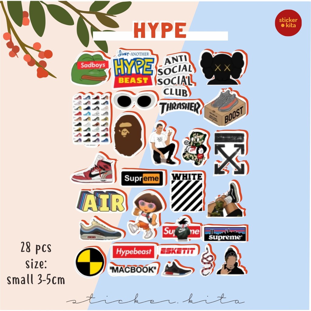 Hype Pack - STICKER Tumblr Aesthetic [FREE GIFT] // BISA CUSTOM STICKER ...