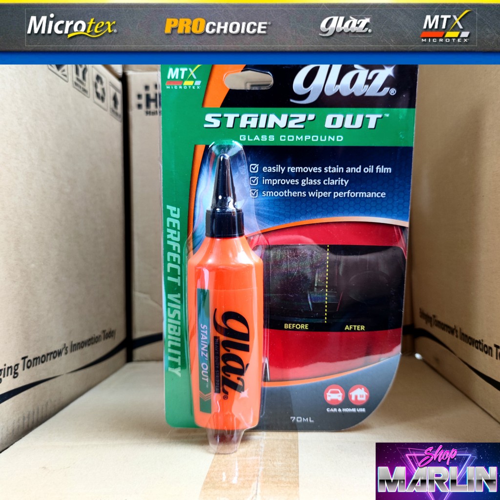Microtex MTX Glaz Stainz out acid rain remover watermark remover 70ml ...