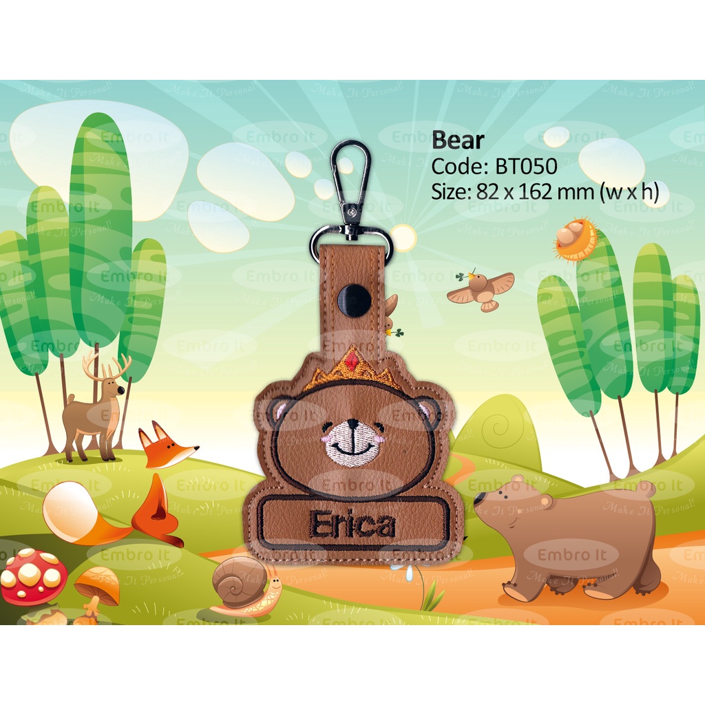 Personalized Embroidery Bag Tag (Animals) | Shopee Philippines