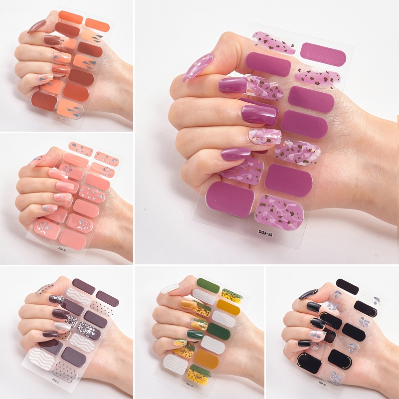 (Not UV Sticker) DQ3_21-40 Finger DIY Normal Nail Sticker Fashion ...